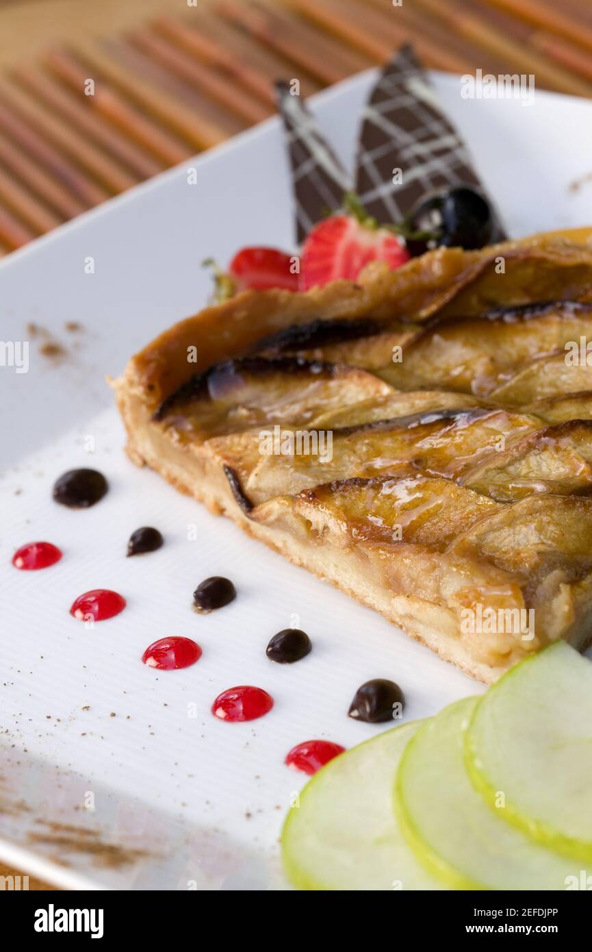 High angle view of a pie in a plate Stock Photo - Alamy