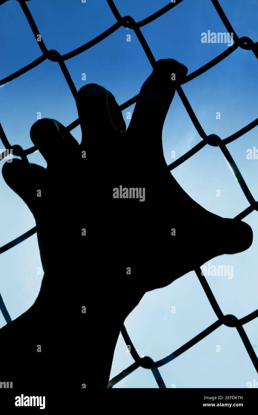 Hand chain link fence hi-res stock photography and images - Alamy