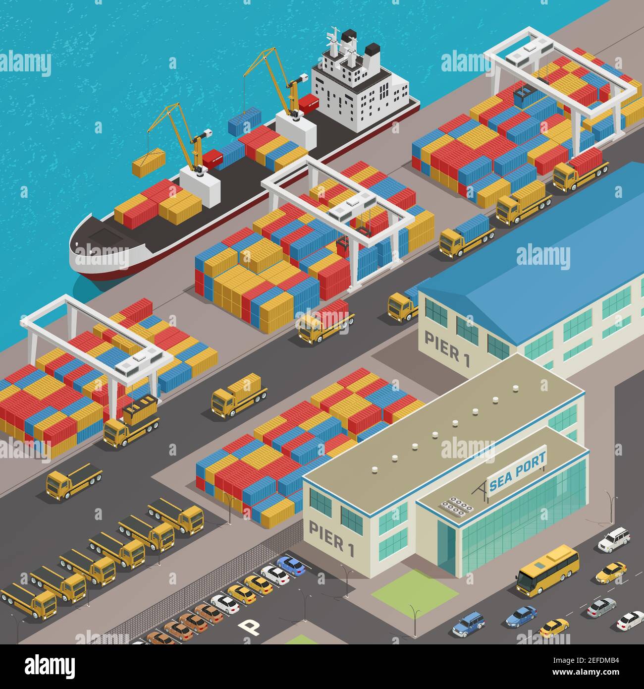 Loading pier Stock Vector Images - Alamy