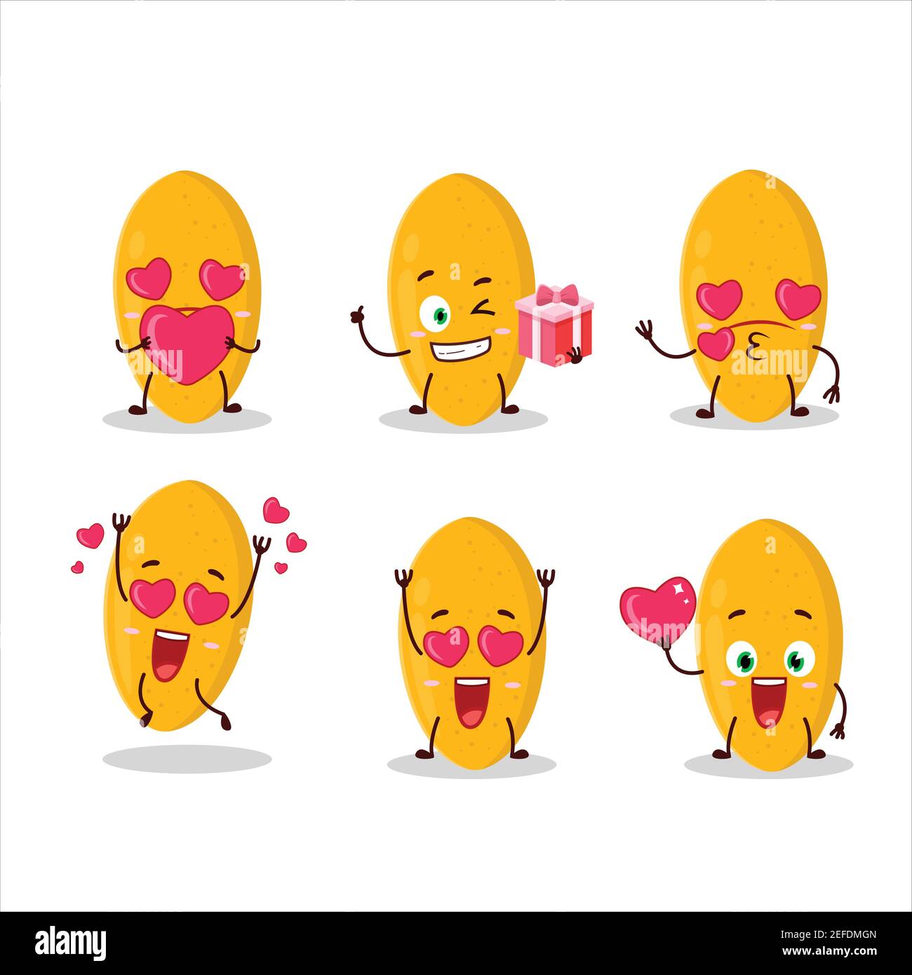 Curuba fruit cartoon character with love cute emoticon. Vector ...