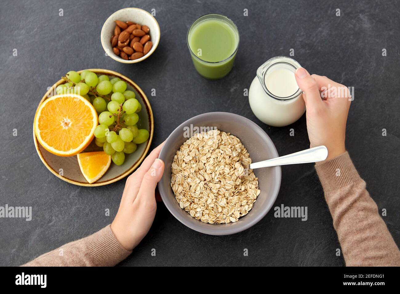 Oatmeal orange juice hi-res stock photography and images - Alamy