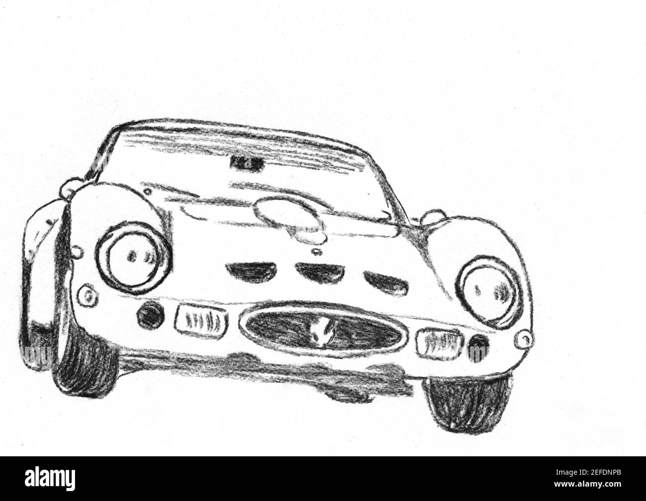 vintage car, classic oldtimer, manual pencil drawing Stock Photo - Alamy