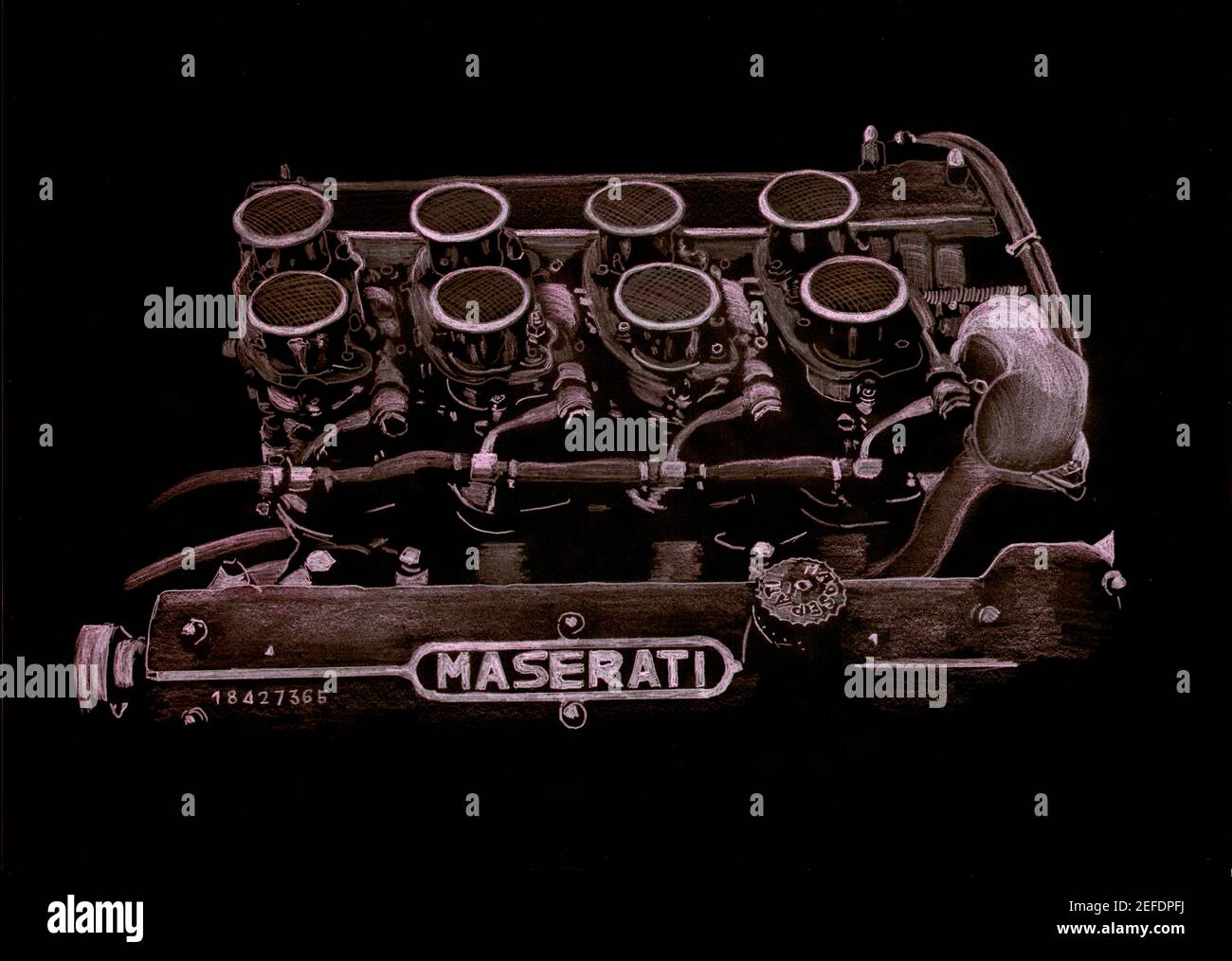 vintage car, classic oldtimer, manual pencil drawing Stock Photo - Alamy