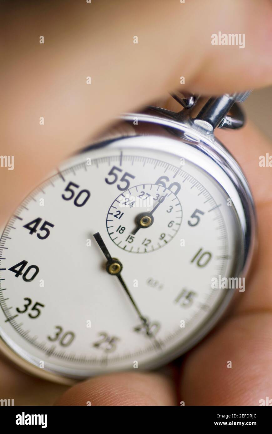 Close-up of a personÅ½s hand holding a stopwatch Stock Photo - Alamy