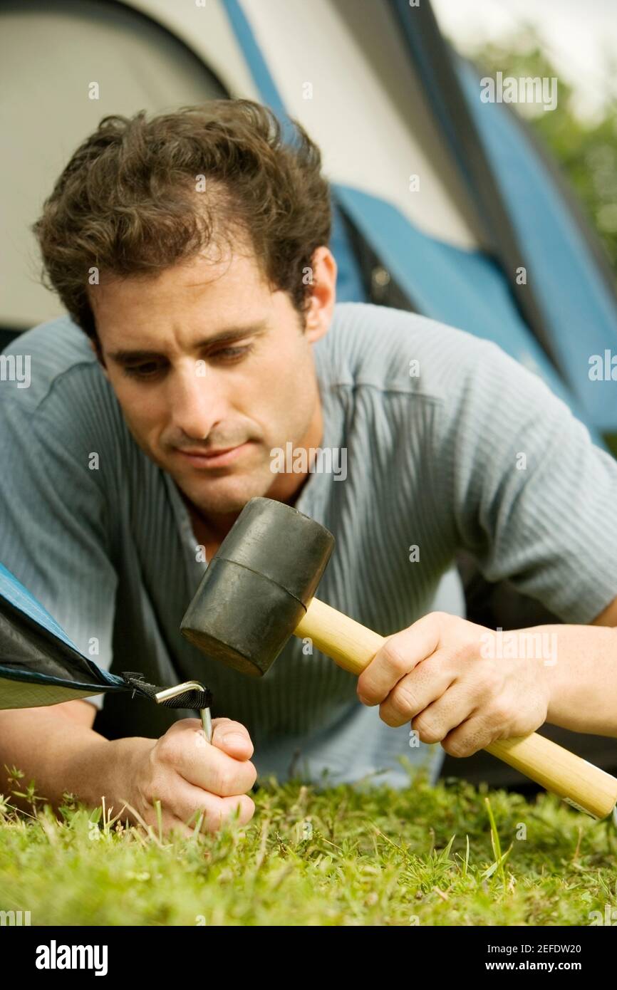 Pitching a tent hi-res stock photography and images - Alamy