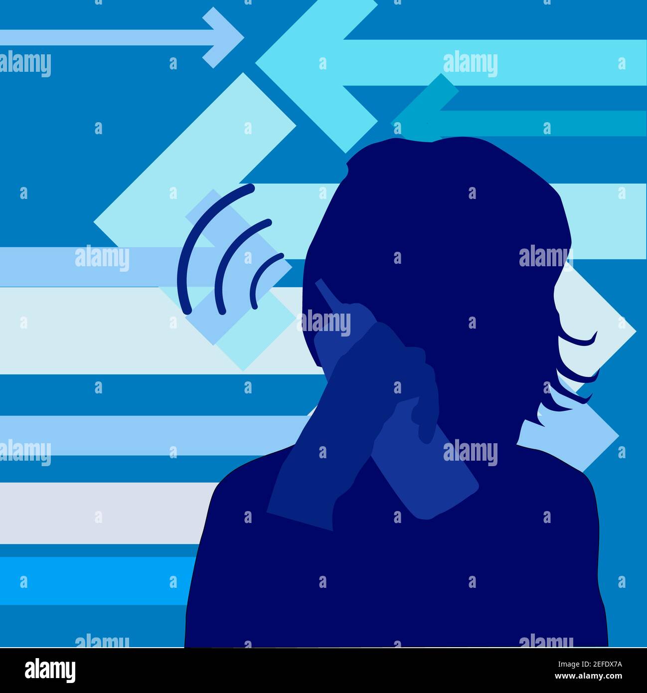 Woman on phone call silhouette hi-res stock photography and images - Alamy