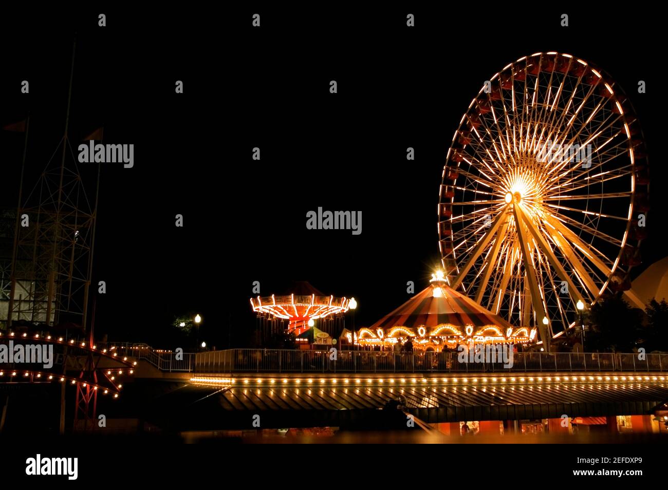 Navy Pier Ferris Wheel Night