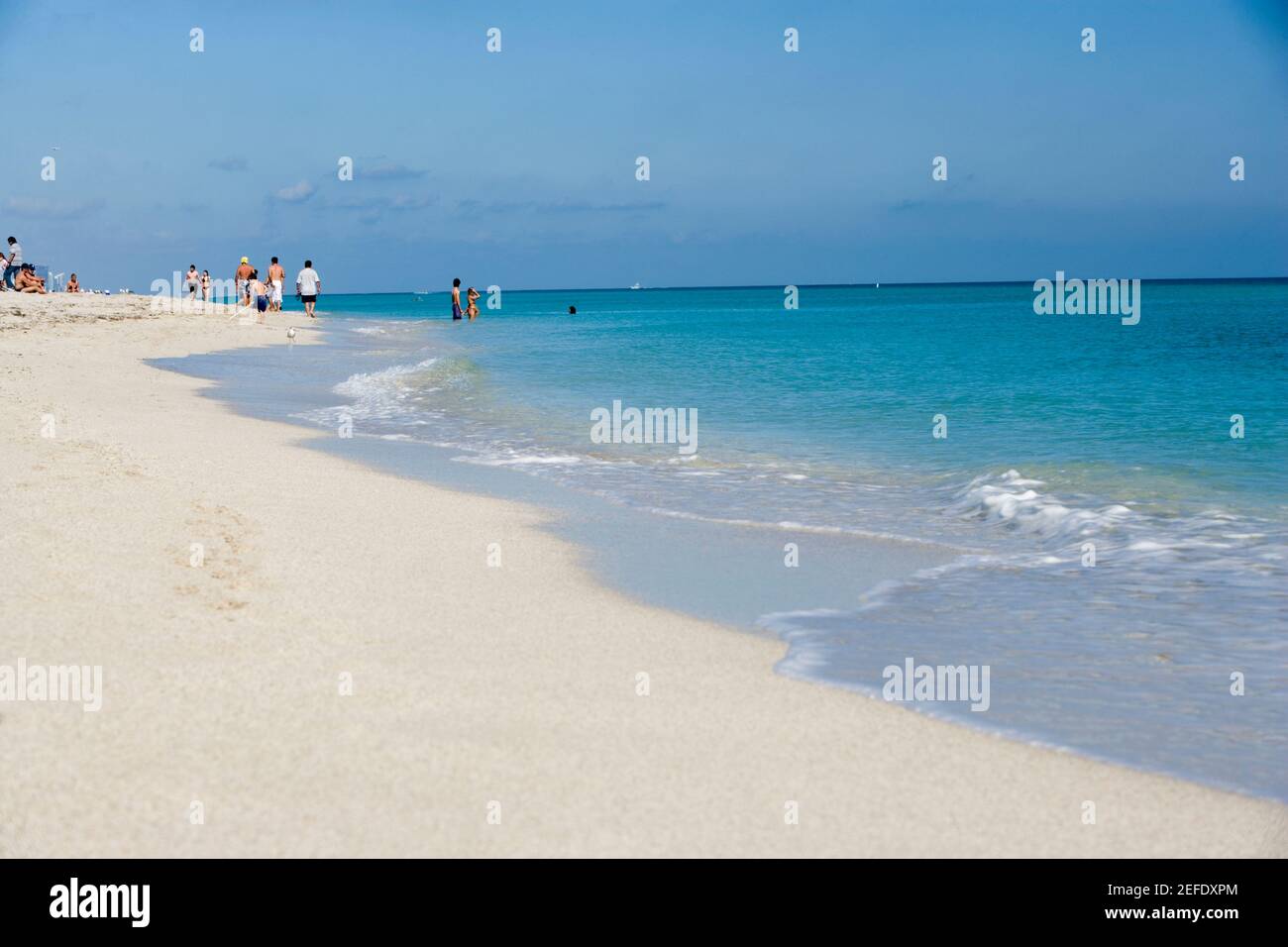 Group of a people on the beach, Miami, Florida, USA Stock Photo - Alamy