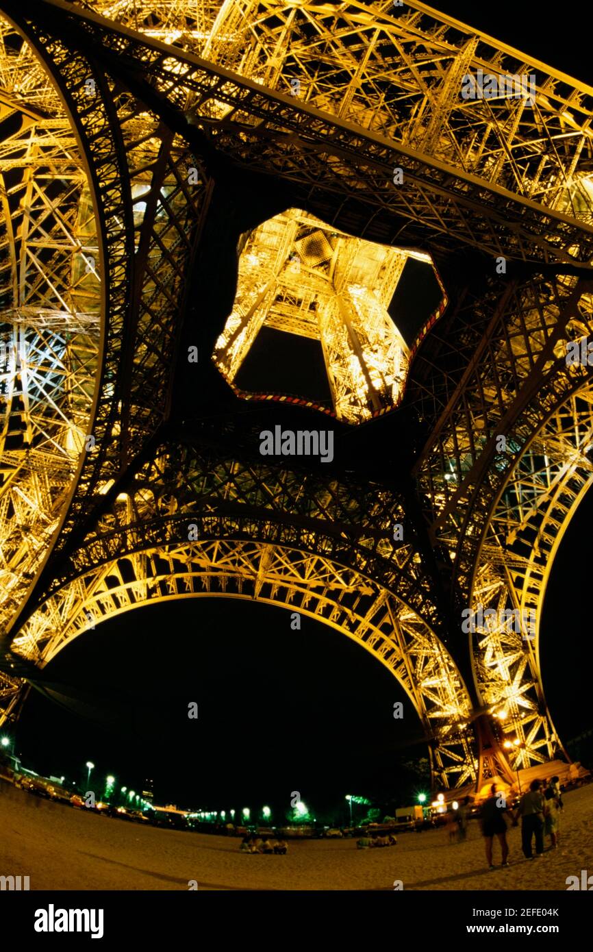 Worms eye view of the Eiffel Tower, Paris, France Stock Photo - Alamy