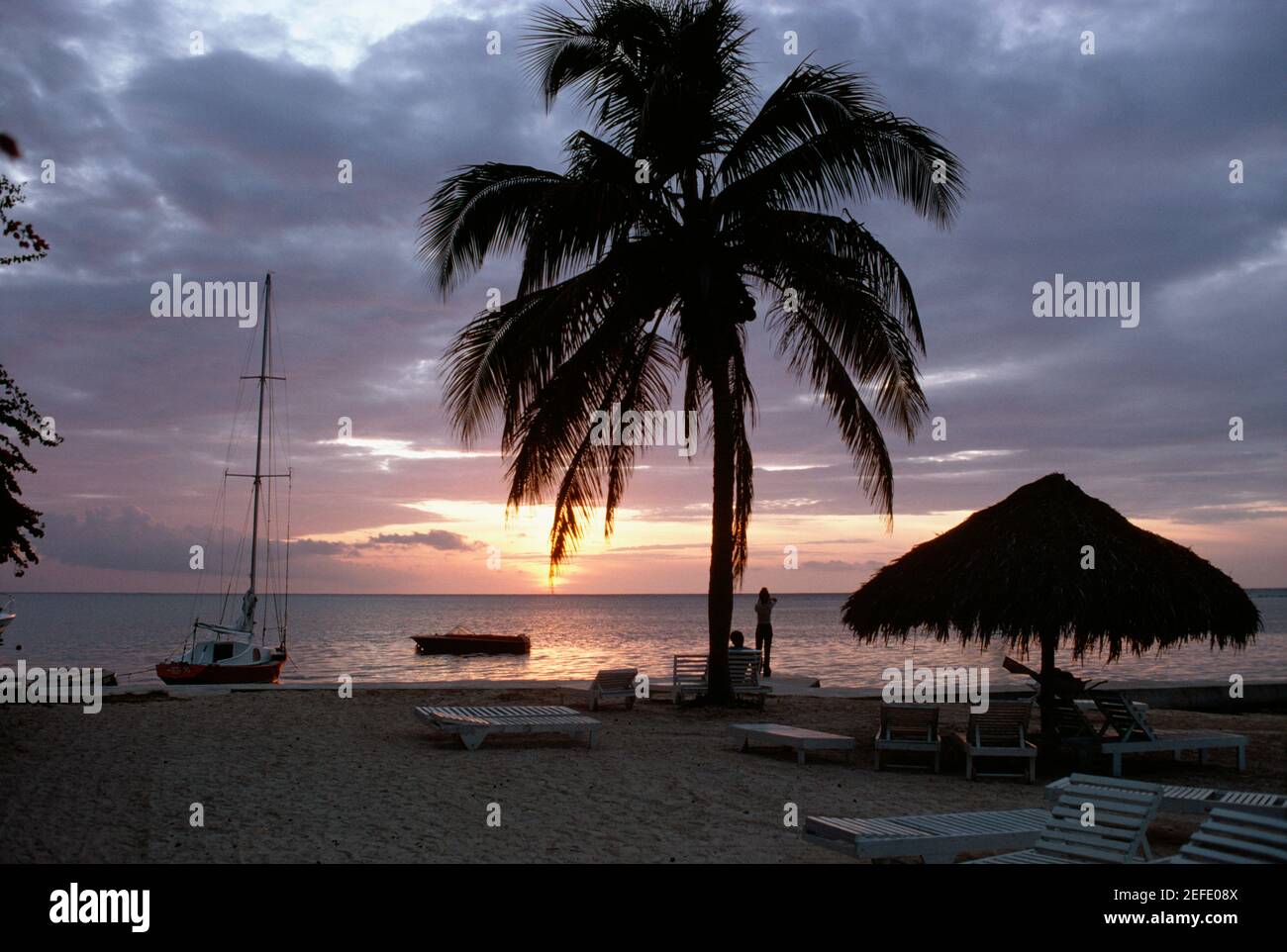A beautiful sunset at Half Moon Bay, Jamaica, Caribbean Stock Photo - Alamy