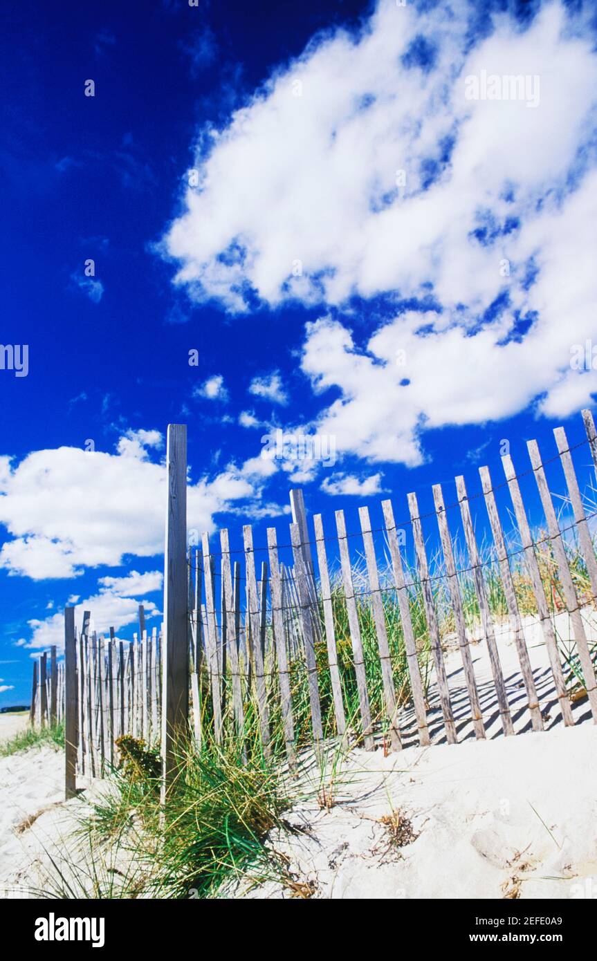 Wooden fence on the beach, Cape Cod, Massachusetts, USA Stock Photo - Alamy