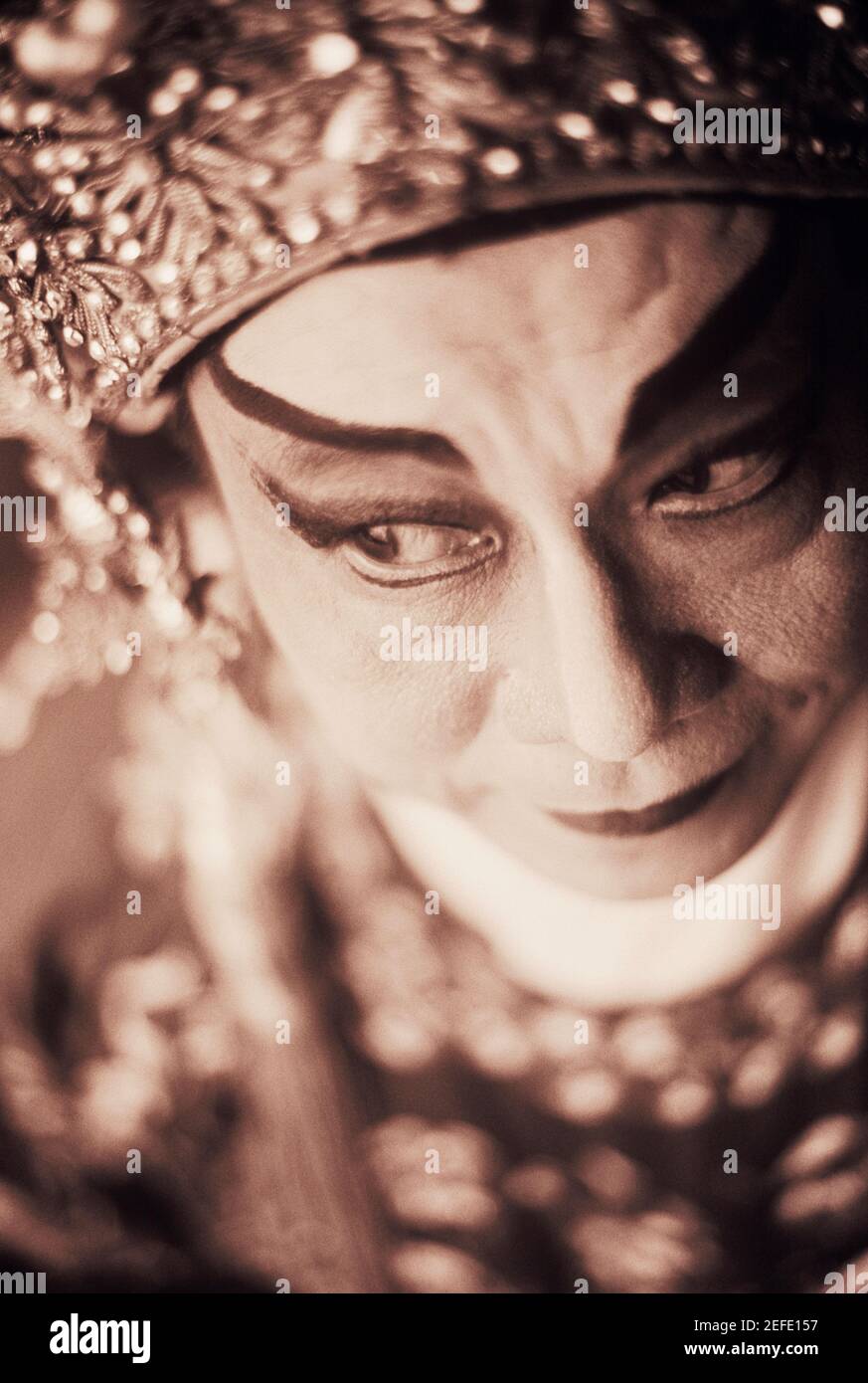 Close-up of a female Chinese opera performer, Singapore Stock Photo - Alamy