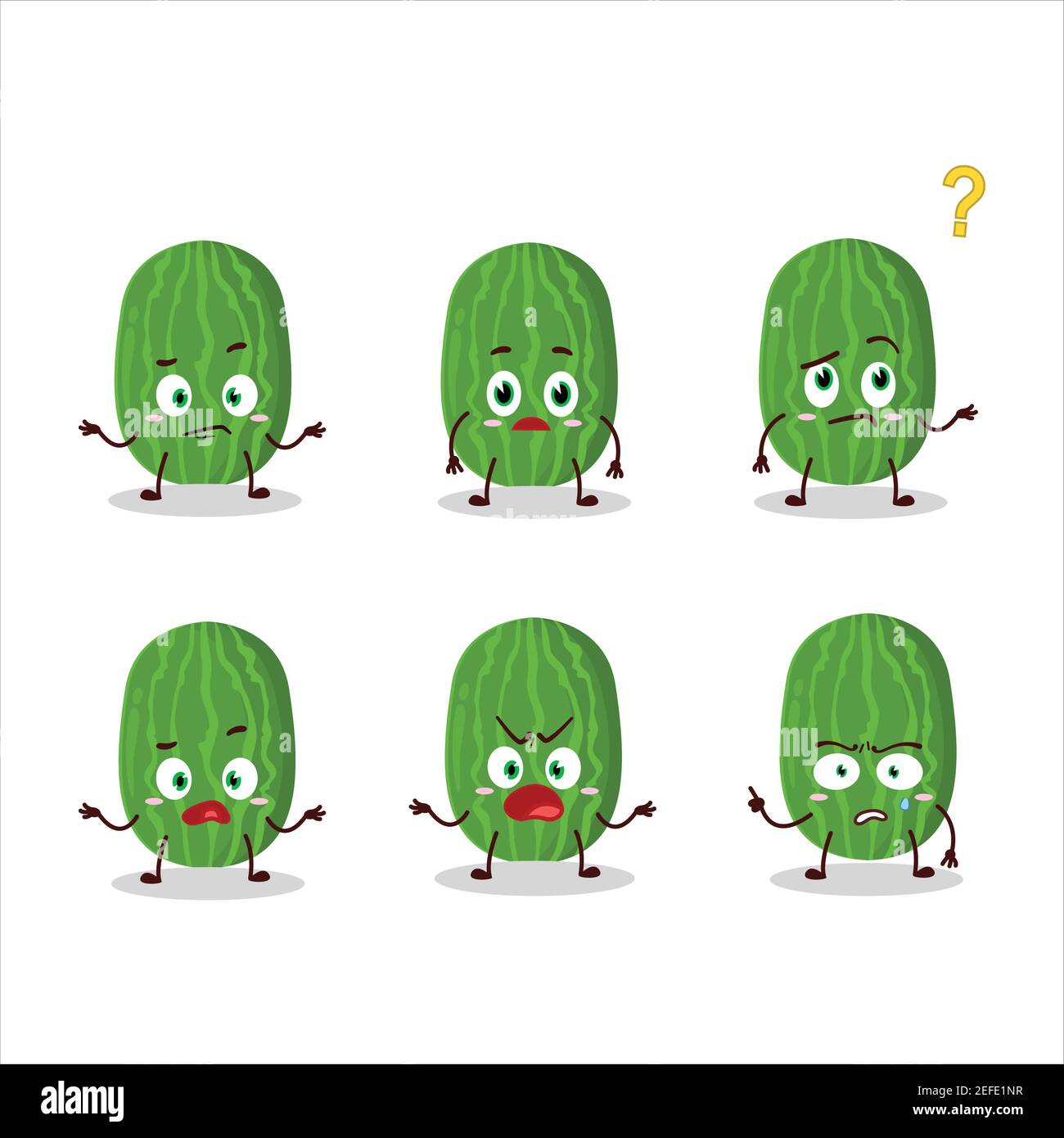Cartoon character of cucamelon with what expression. Vector ...