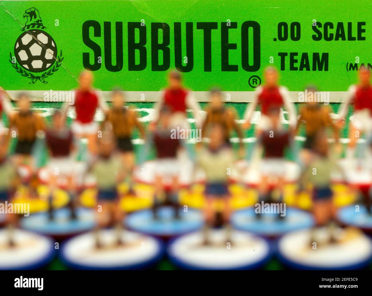 Subbuteo figures and accessory boxes Stock Photo - Alamy