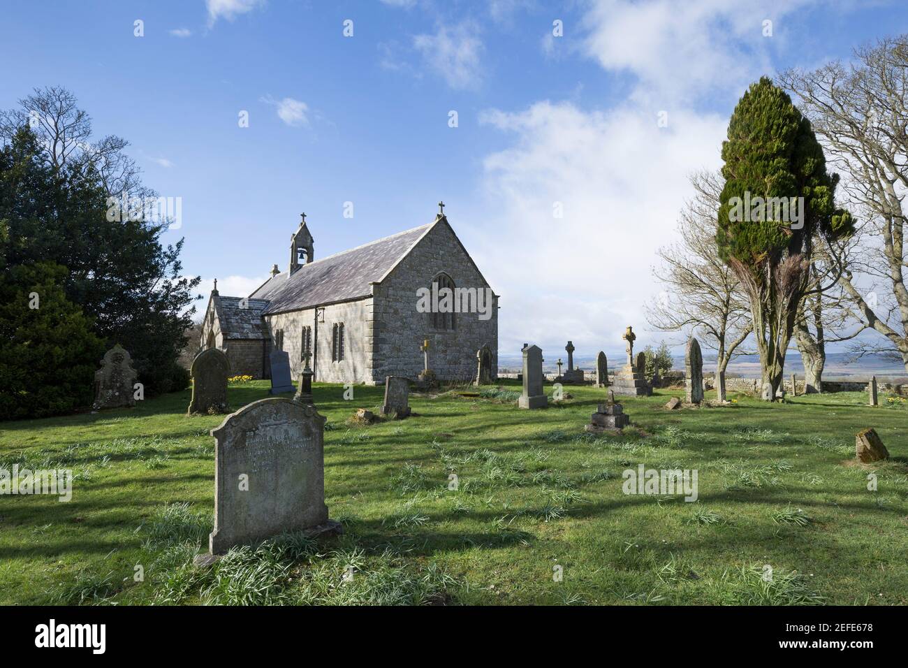 St. Oswald's Church, Heavenfield, Hadrian's Wall, Northumberland, UK ...