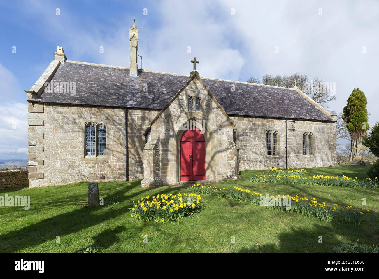 St. Oswald's Church, Heavenfield, Hadrian's Wall, Northumberland, UK ...