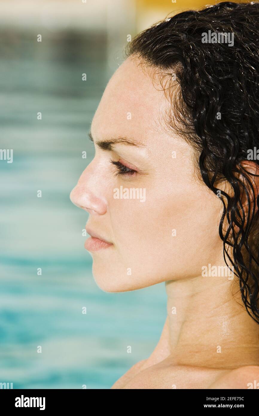 Side profile beautiful european woman hi-res stock photography and ...