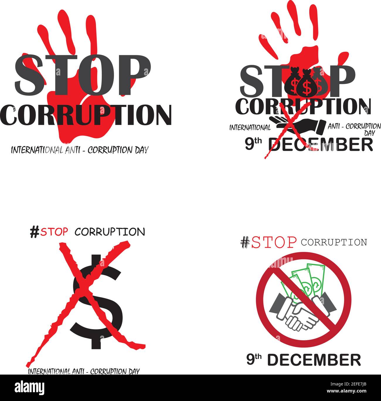 Stop Corruption and International Anti-Corruption Day Stock Vector ...