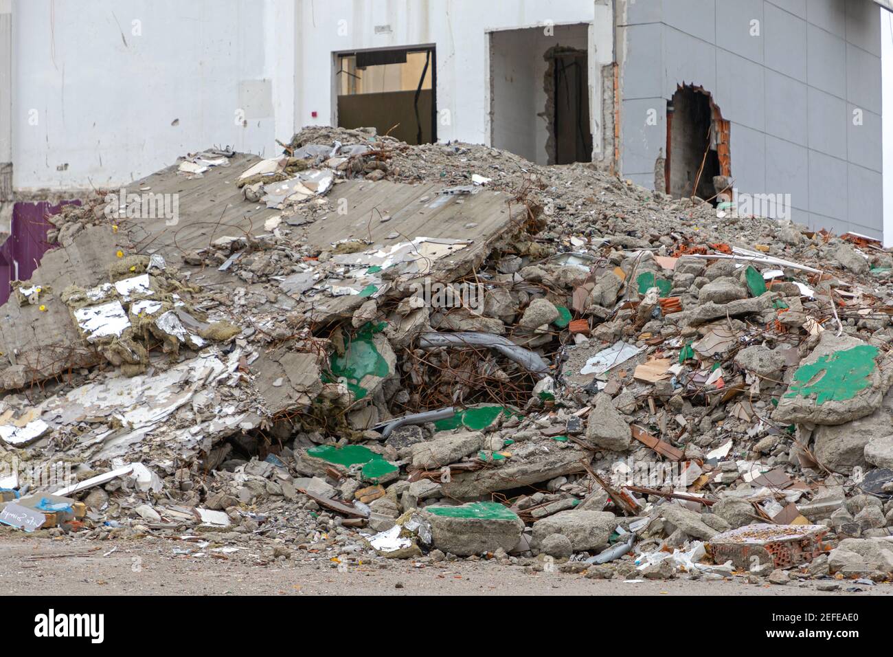 Big Pile of Rubble at Old Factory Demolition Site Stock Photo - Alamy