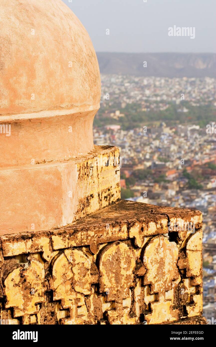 High section view of a dome, Nahargarh fort, Jaipur, Rajasthan, India ...
