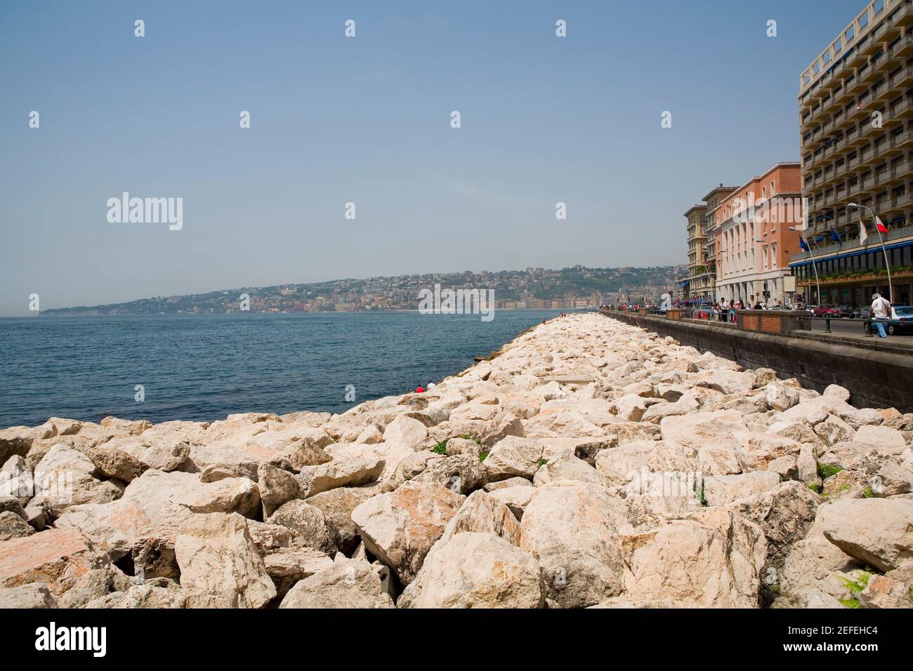 Stones at the seaside, Via Partenope, Bay of Naples, Naples, Naples ...