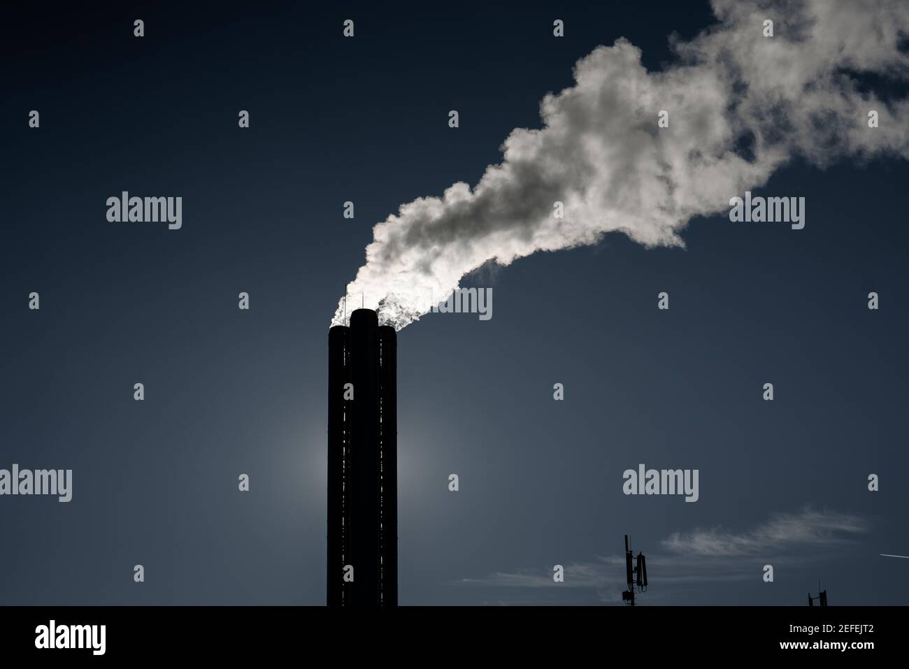 Smoke coming out of an industrial pipe Stock Photo - Alamy