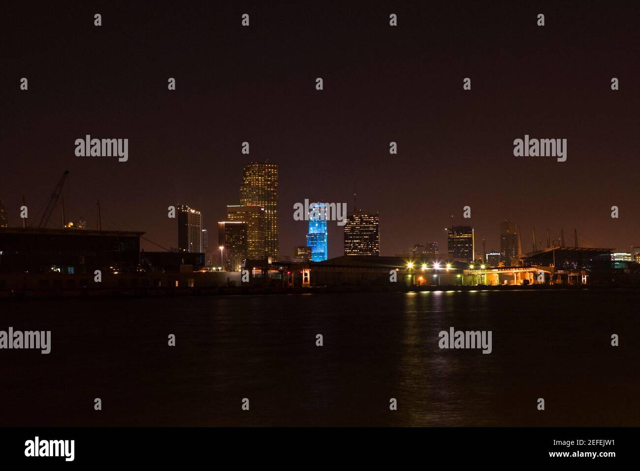 Buildings lit up at night, Miami, Florida, USA Stock Photo - Alamy
