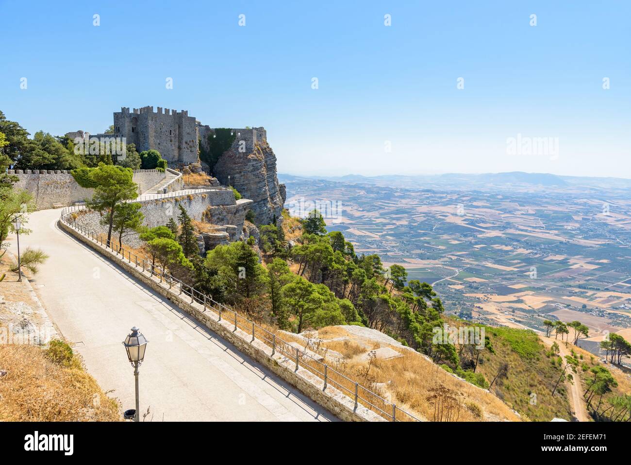 View of the ancient Venus Castle ruins in Erice, Sicily, Italy Stock ...