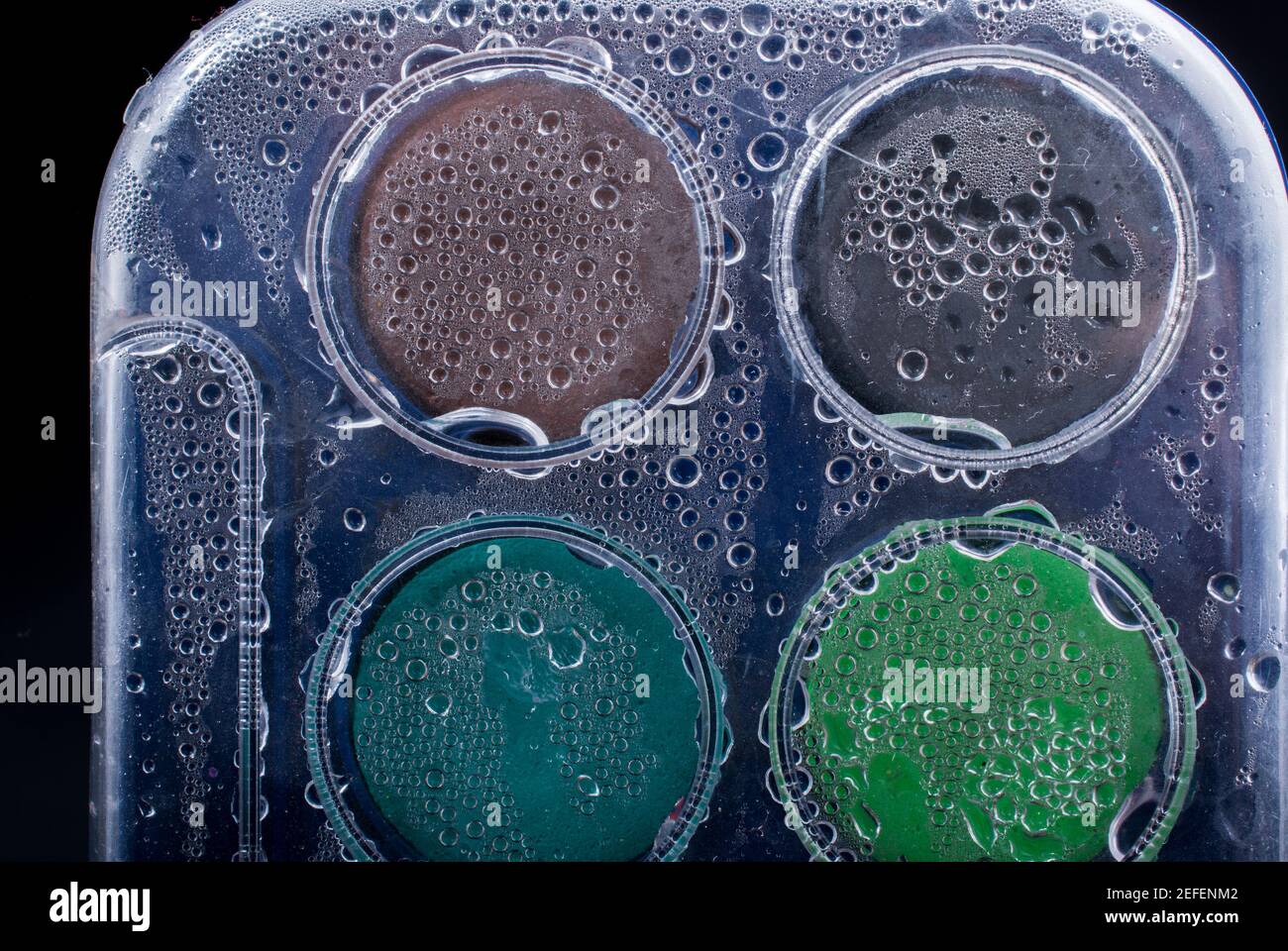 Watercolor paints set with cold tones pal Stock Photo - Alamy