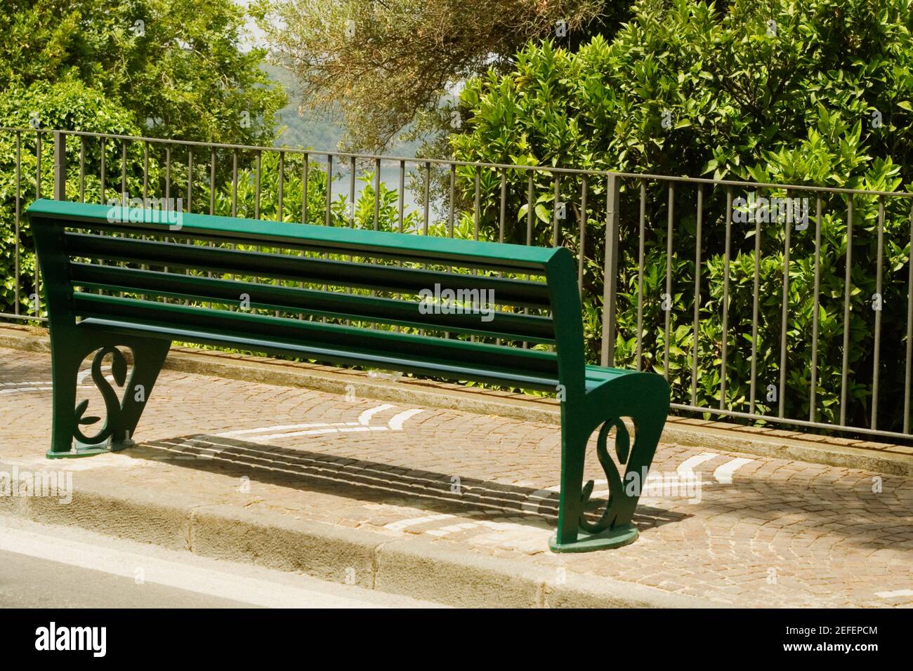 Bench on the sidewalk, Via Padre Reginaldo Giuliani, Sorrento ...