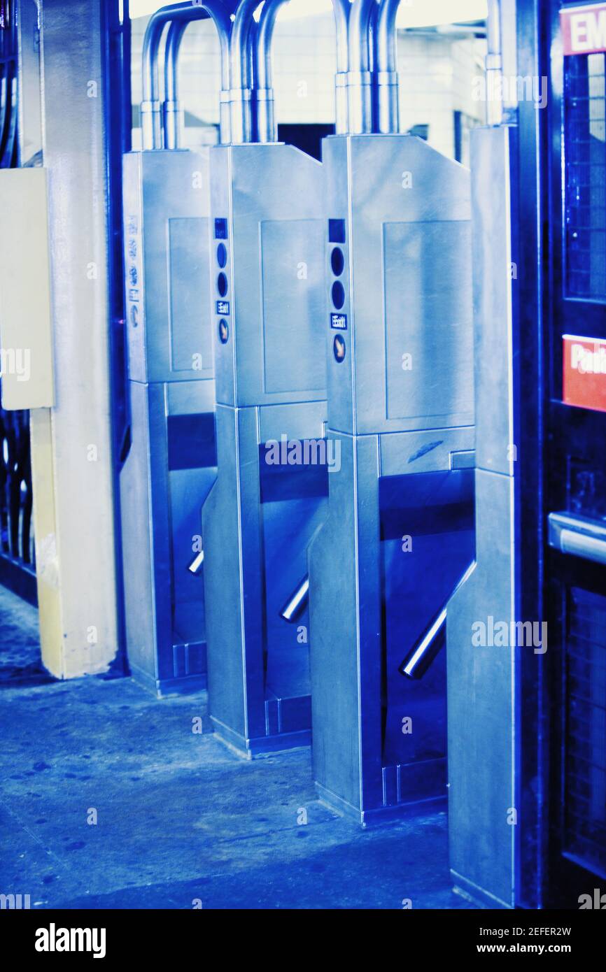 Ticket gates at a subway station Stock Photo - Alamy