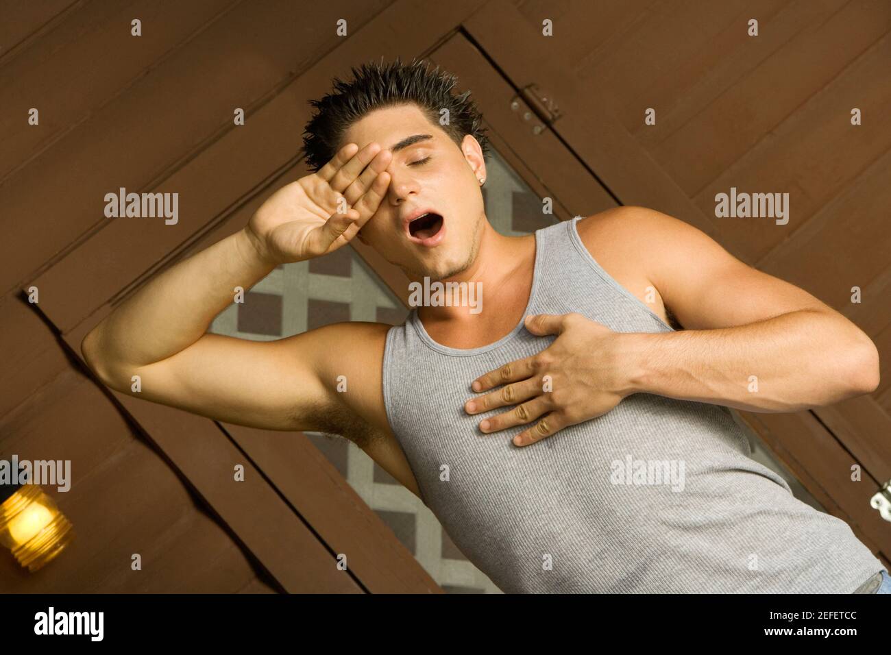Yawning man outdoors hi-res stock photography and images - Alamy