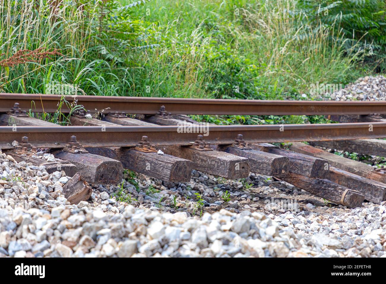 Flood Damaged Section of Rails Tracks Danger Stock Photo - Alamy