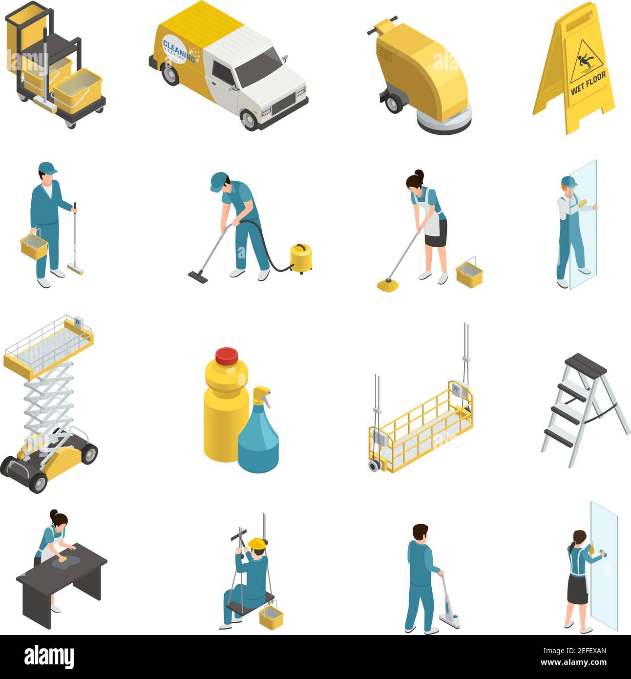 Woman cleaning van window Stock Vector Images - Alamy