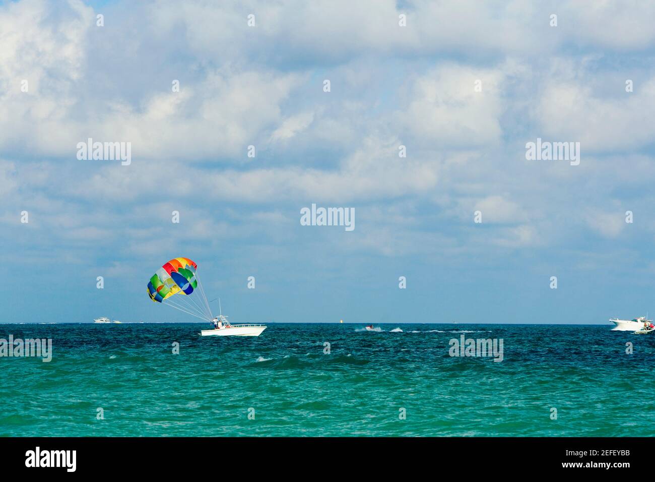 Parachute attached to a boat Stock Photo - Alamy