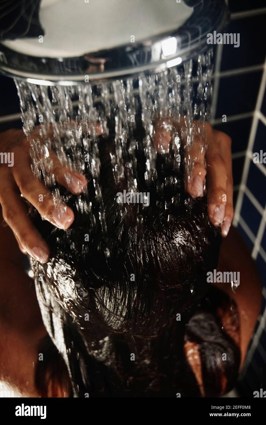 High angle view of a woman in the shower Stock Photo - Alamy