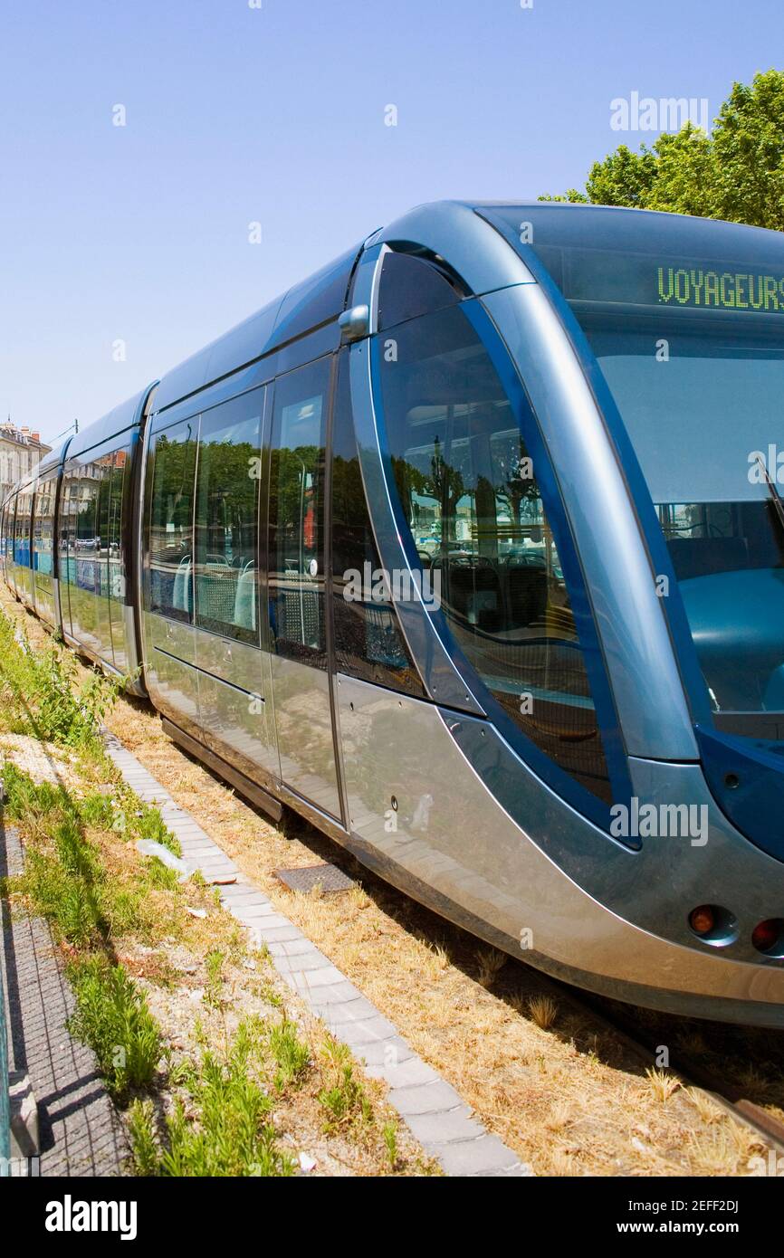 Cable car on tracks, Bordeaux, France Stock Photo - Alamy