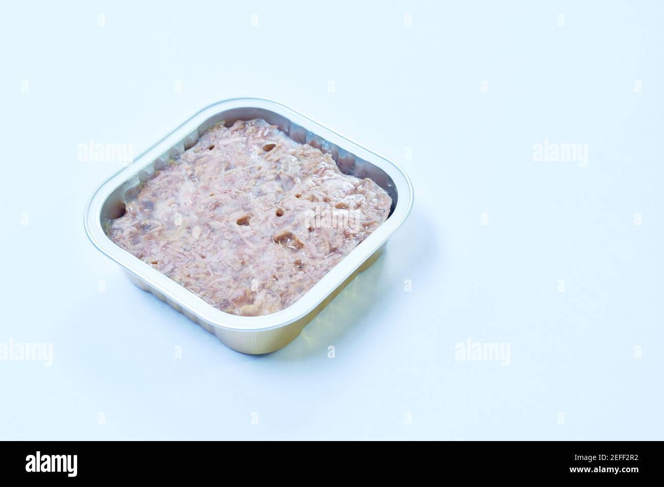 cat and dog premium pet food grade in aluminium tray on white ...