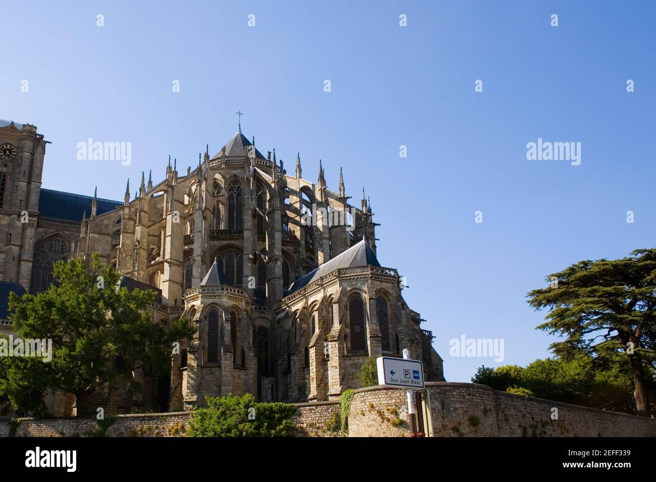 Low angle view of a cathedral, Le Mans Cathedral, Le Mans, France Stock ...