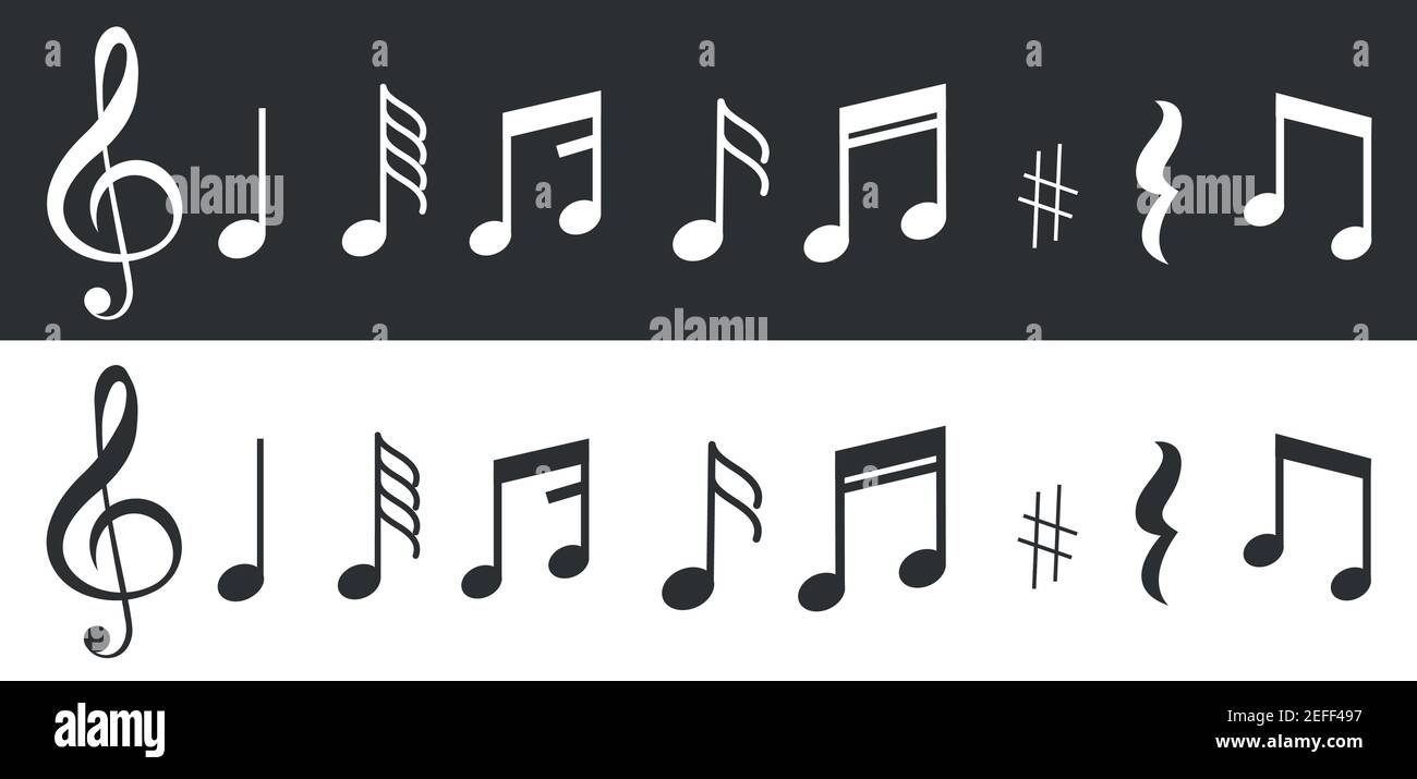Musical notes icons set isolated. Vector illustration eps Stock Vector ...