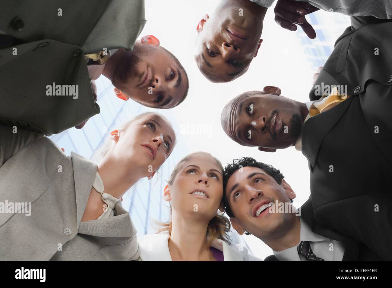 Group huddle view from below hi-res stock photography and images - Alamy