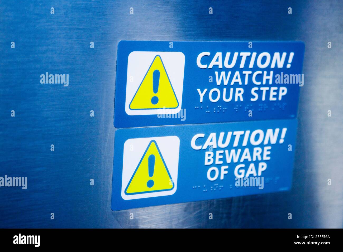Two warning signs hi-res stock photography and images - Alamy