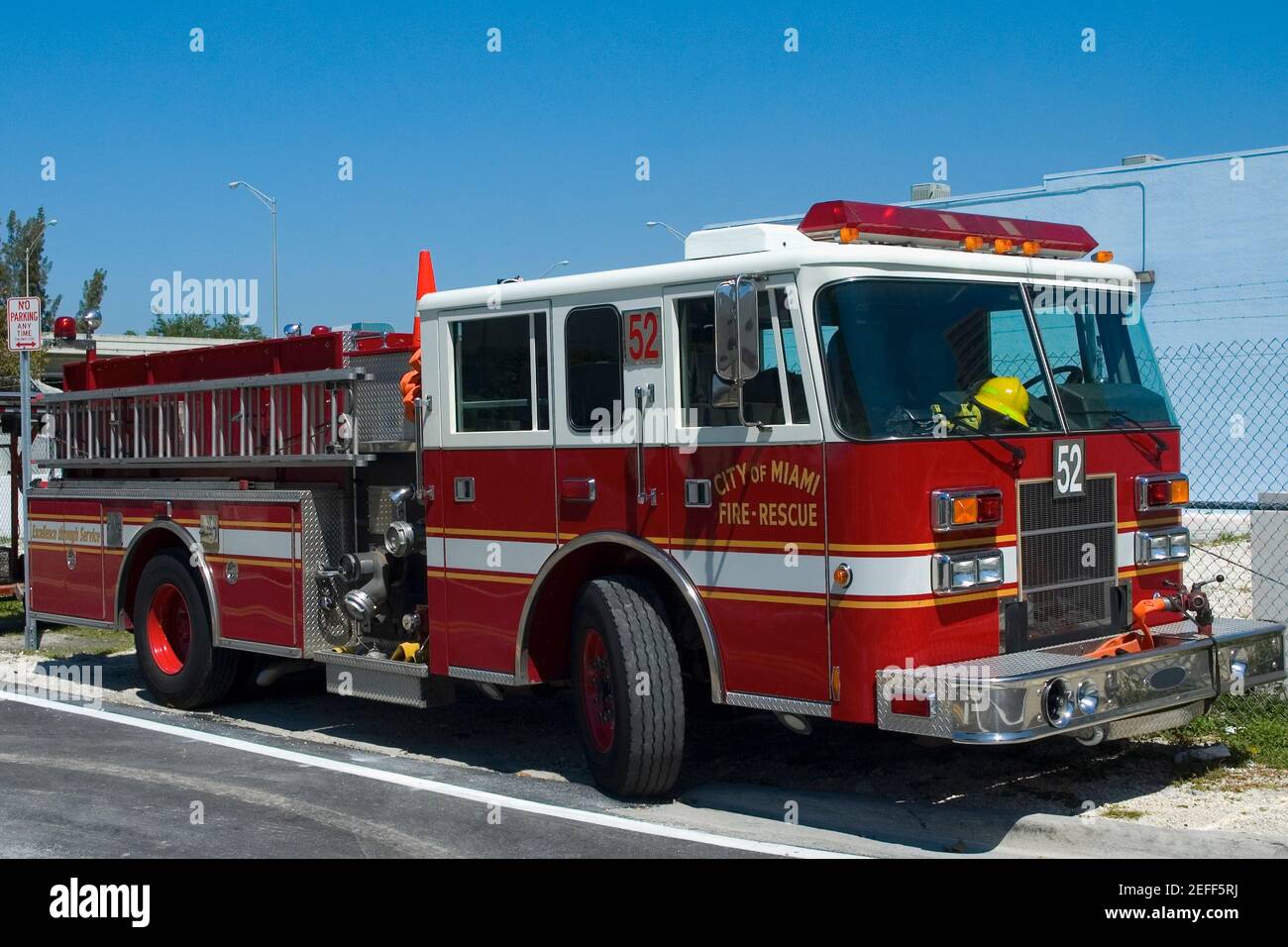 Fire engine parked at the roadside Stock Photo - Alamy