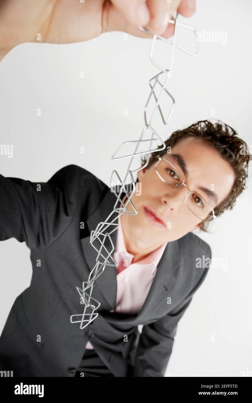 Chain from paper clips hi-res stock photography and images - Alamy