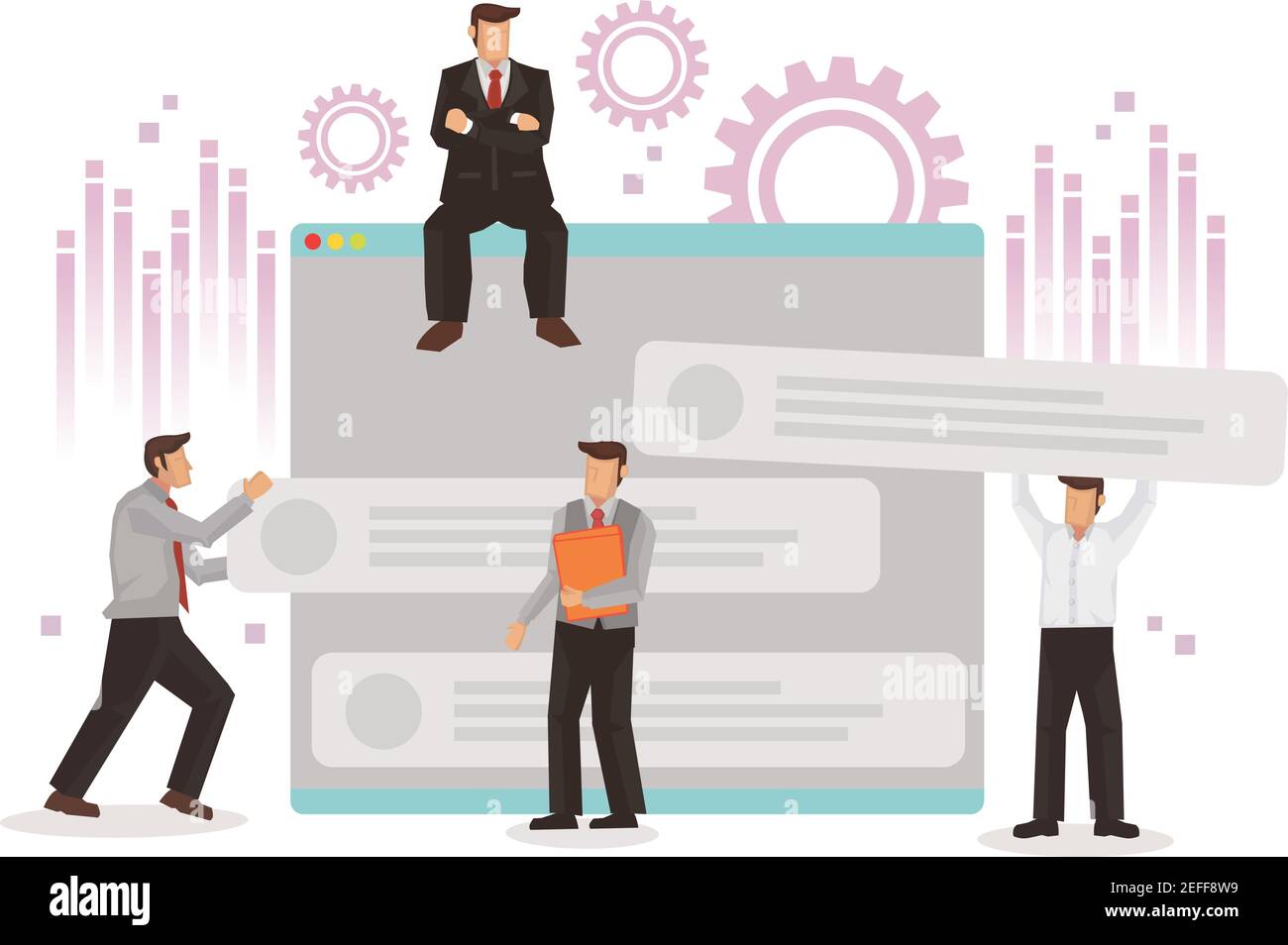 Businessman and designers working on their company web page. Concept of ...