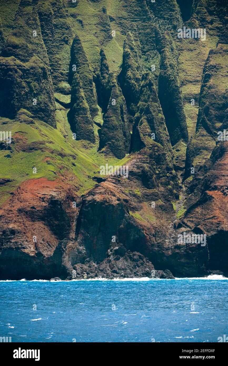 Rock formations on the coast, Na Pali Coast State Park, Kauai, Hawaii ...
