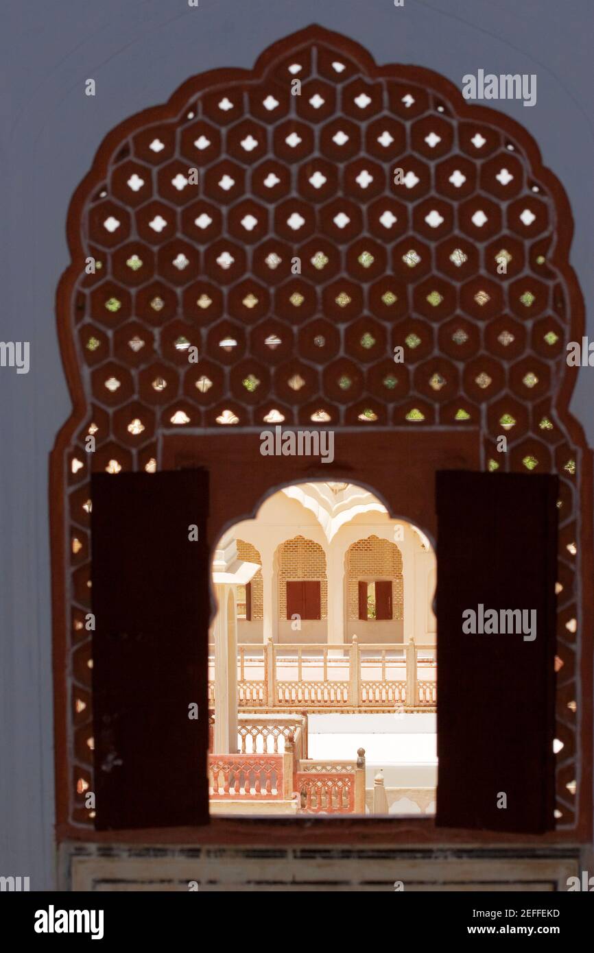Carved window in a palace, City Palace Complex, City Palace, Jaipur ...