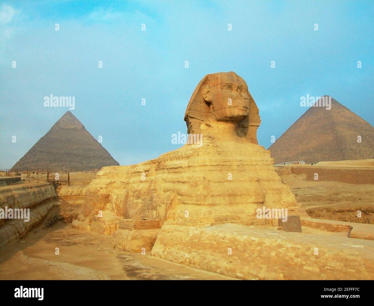 Sphinx in front of pyramids, Giza, Cairo, Egypt Stock Photo - Alamy