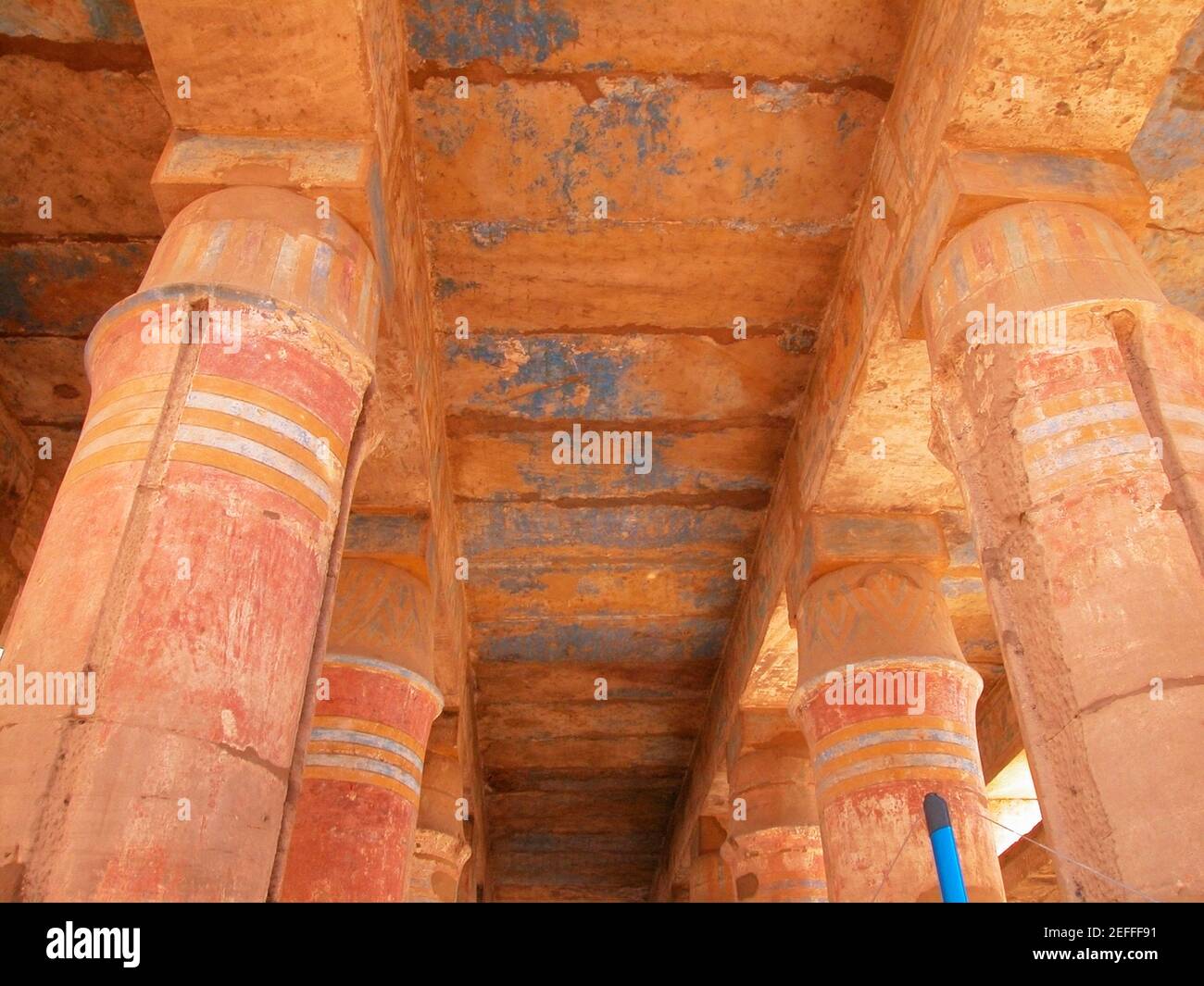 Columns supporting the roof of a temple, Temples Of Karnak, Luxor ...