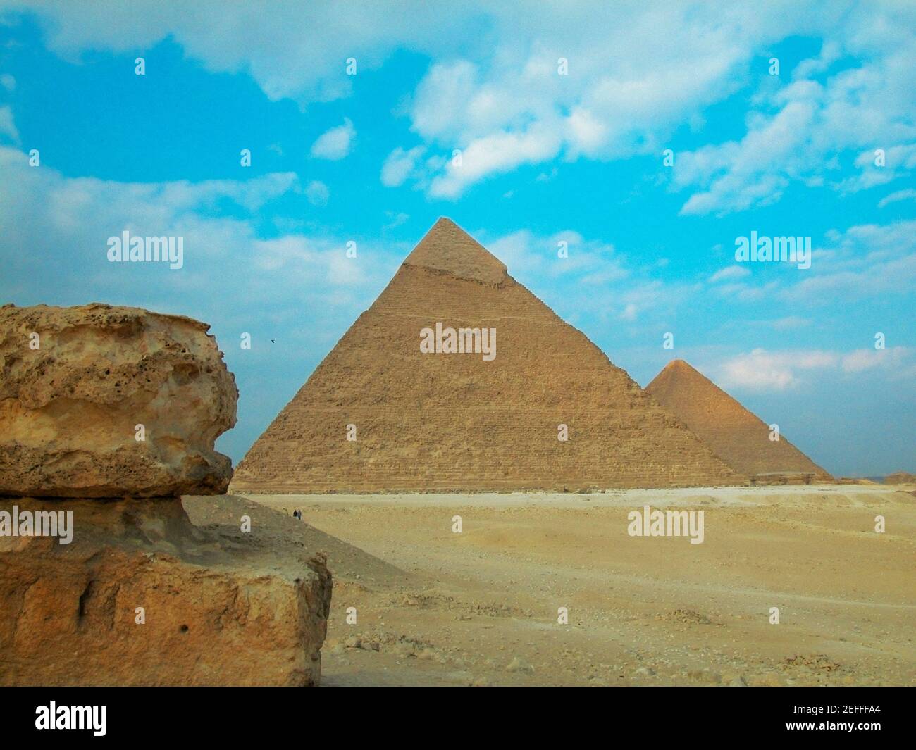 Low angle view of pyramids, Giza Pyramids, Giza, Cairo, Egypt Stock ...